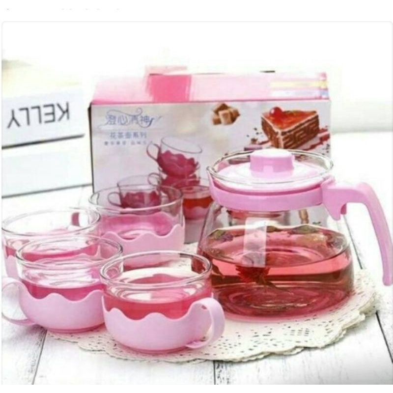 Jual SET Tea Poci 5in1/Kaca Tebal/Model Cantik Sesuai Gambar | Shopee ...