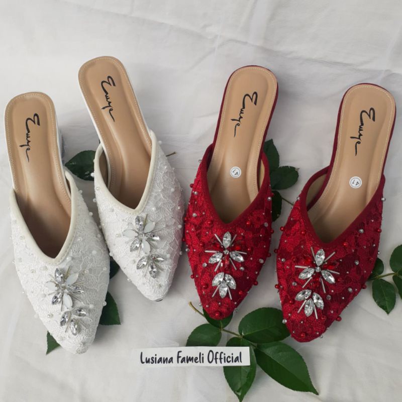 Jual GA_EUN | Sepatu heels Payet hak tahu shoes wedding lamaran wisuda ...