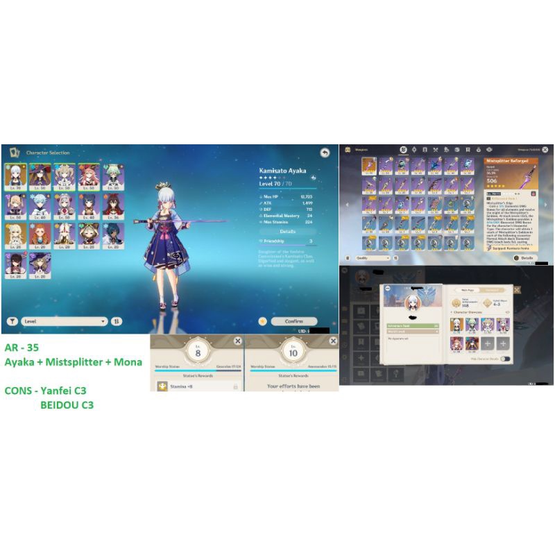 Jual Akun Genshin Ayaka Signature Mistsplitter | Shopee Indonesia