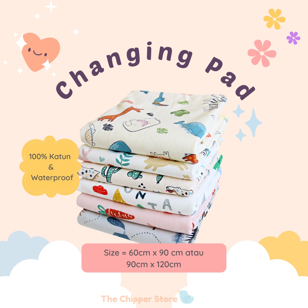 Jual Thechipperstore Changing Pad Perlak Bayi Baby Waterproof Katun ...