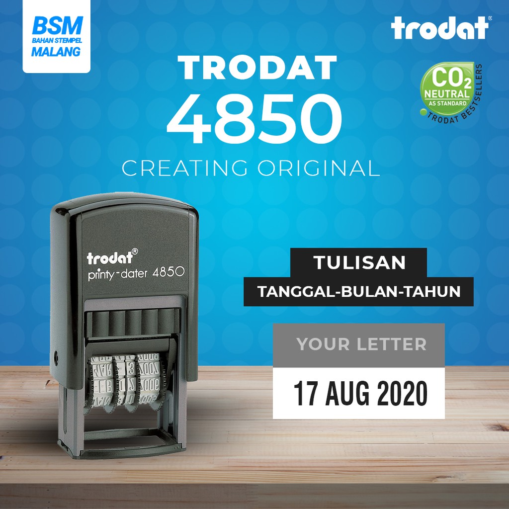 Jual Gagang Stempel Trodat 4850 - Tulisan + Tanggal | Shopee Indonesia