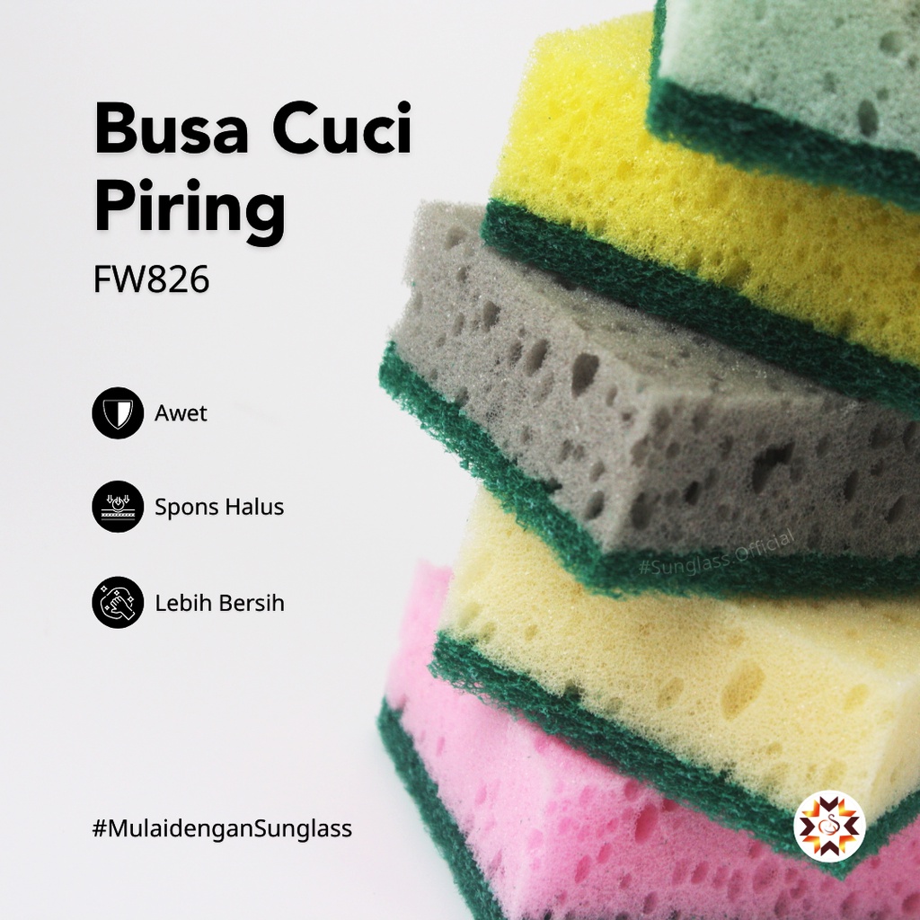 Jual Busa Cuci Piring Spon Cuci Piring dua lapisan isi 10pcs | Shopee ...
