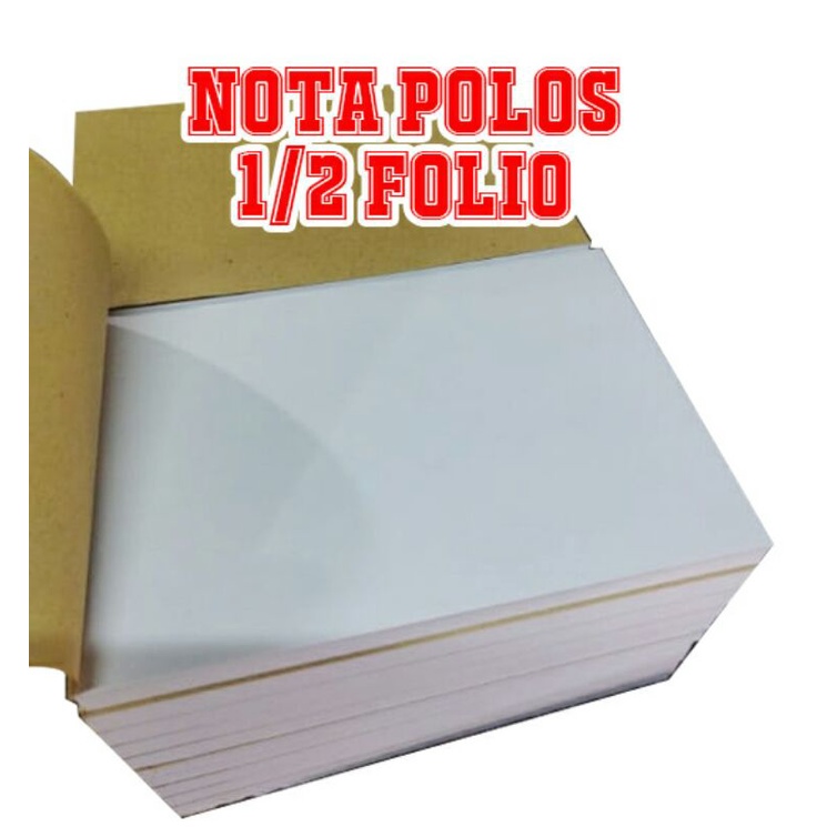 Jual nota polos 1/2 folio (21,5 x 16,5) 2 ply isi 50 set | Shopee Indonesia