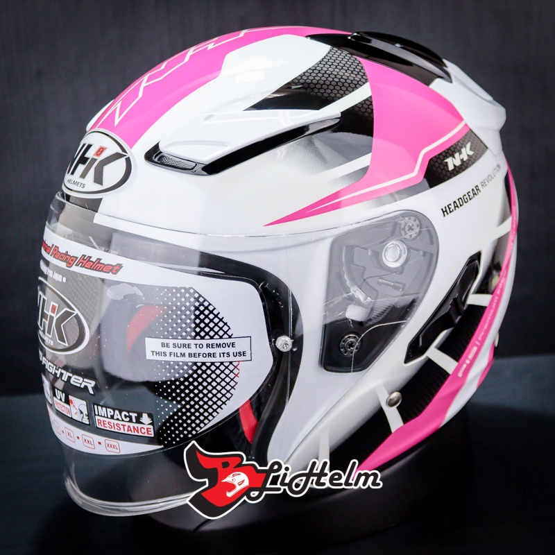 Jual HELM NHK R1 OCTARIUM WHITE PINK | HALF FACE HELMET SNI | DOUBLE ...
