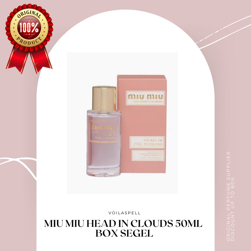 Jual MIU MIU HEAD IN CLOUDS 50ML FOR WOMEN BOX SEGEL ORIGINAL BY ...