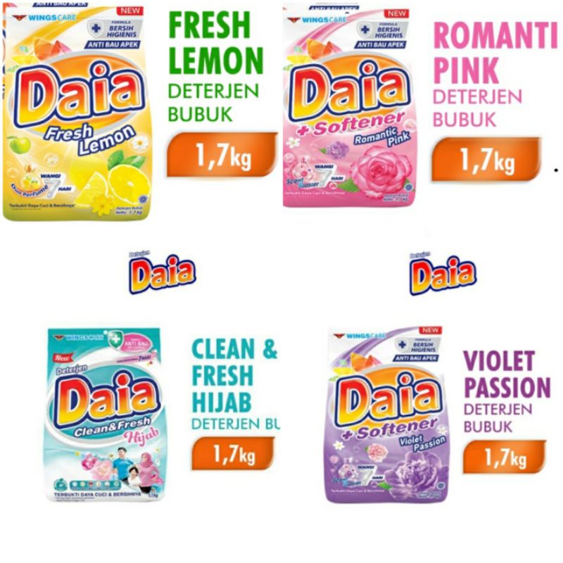 Jual Daia detergent bubuk plus softener 1,6g | Shopee Indonesia
