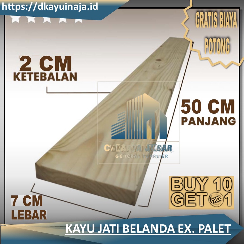 Jual PAPAN KAYU PALET PINUS JATI BELANDA SERUT AMPLAS HALUS 50x8 CM ...