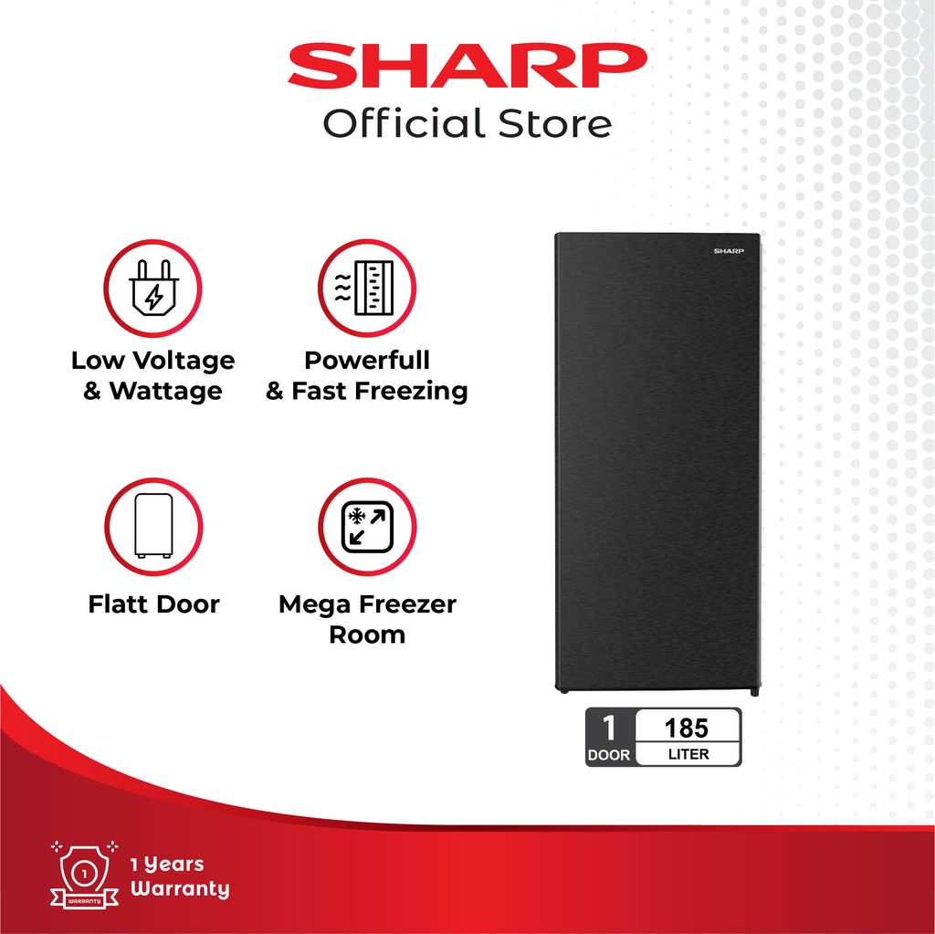 Jual Sharp Standing Freezer 185L With Mega Freezer Room FJ-M198A-HS ...