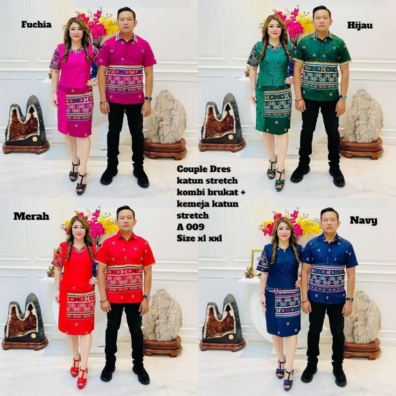 Jual LC - Couple dress & kemeja pria Kombi brukat 009- Baju Couple ...