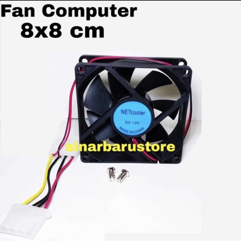 Jual Kipas Angin/Fan Komputer/Net Cooler DC 12v 8x8 Soket | Shopee ...