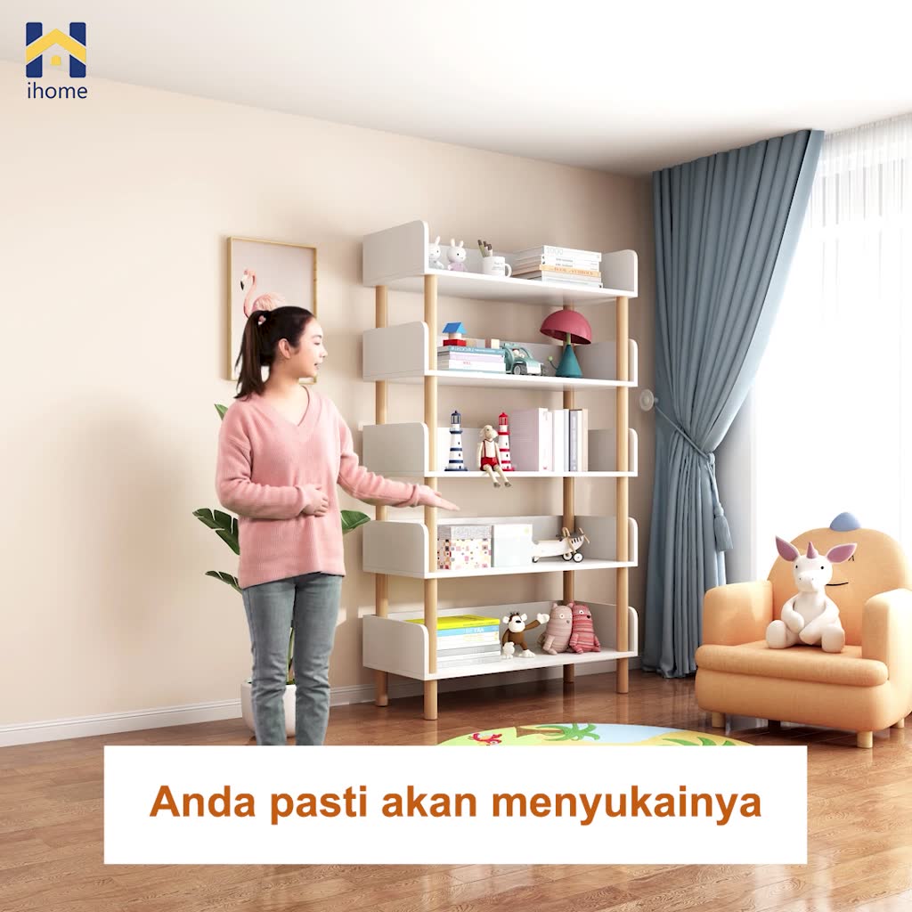 Jual IH Rak Buku Minimalis 6 susun Lemari Buku Kayu Serbaguna Susun ...