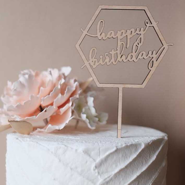 Jual Cake Topper "WOOD" - Berbagai Size / Bisa Custom Tulisan | Shopee ...