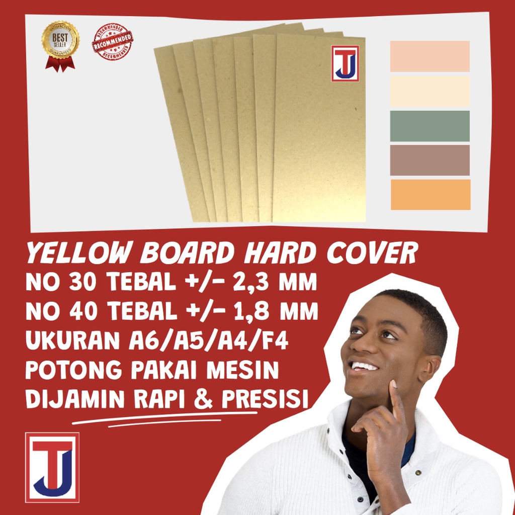Jual Kertas Karton Kuning Bot / Yellow Board / Hard Cover No. 30 +/- 2 ...