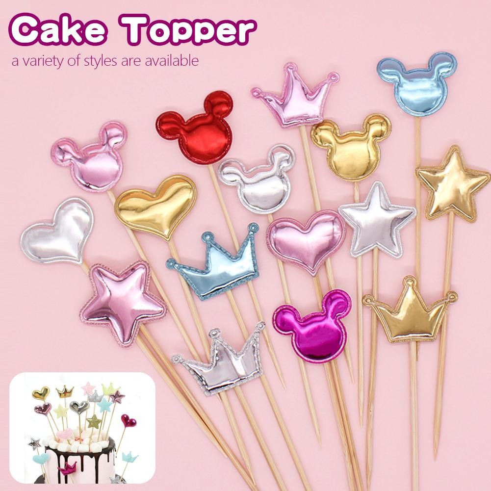Jual TOPPER KUE BENTUK BINTANG / HATI / MAHKOTA UNTUK DEKORASI PESTA / CAKE TOPPER LOVE / CAKE ...