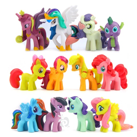 Jual My Little Pony Small Figure Set isi 12 Mainan Pajangan Miniatur ...