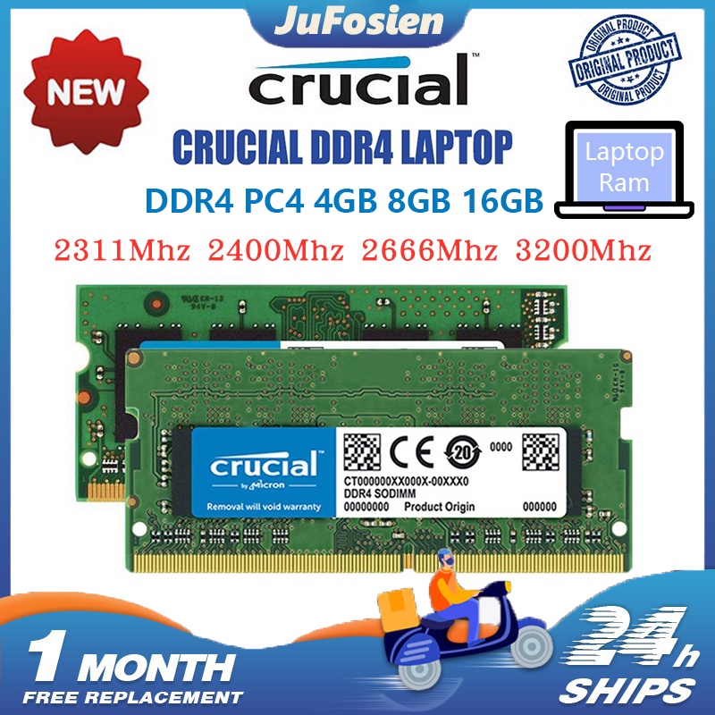 Jual Notebook Crucial Ddr4 Ram 4gb 8gb 16gb Pc4 2133mhz 2400mhz 2666mhz