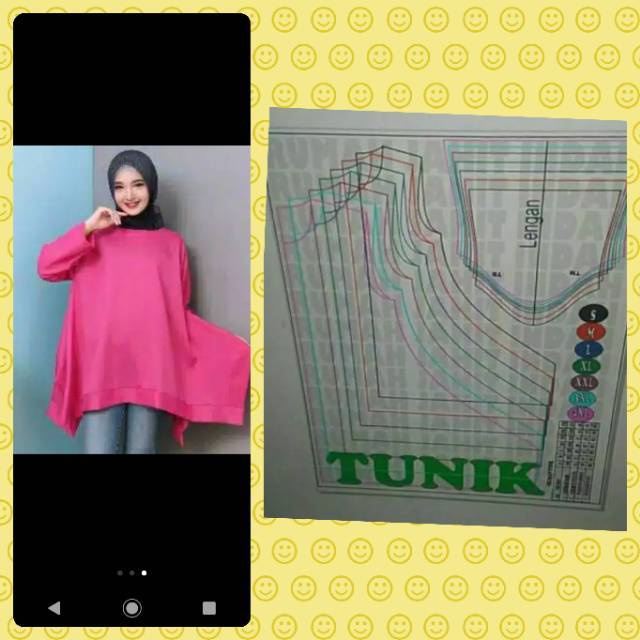 Jual Pola baju pola jahit TUNIK KALONG DEWASA full size | Shopee Indonesia