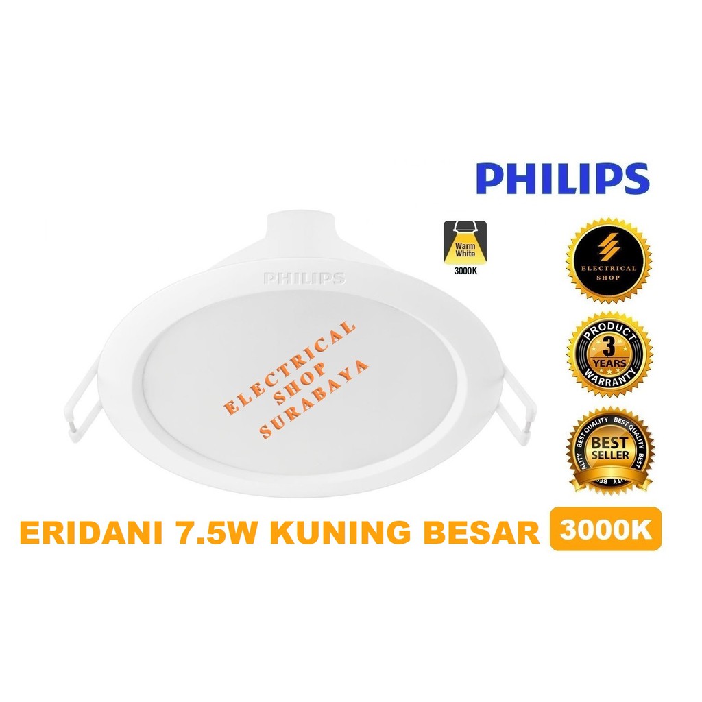 Jual PHILIPS DOWNLIGHT LED ERIDANI 7.5W 7.5 WATT 150 3000K KUNING 59263 ...