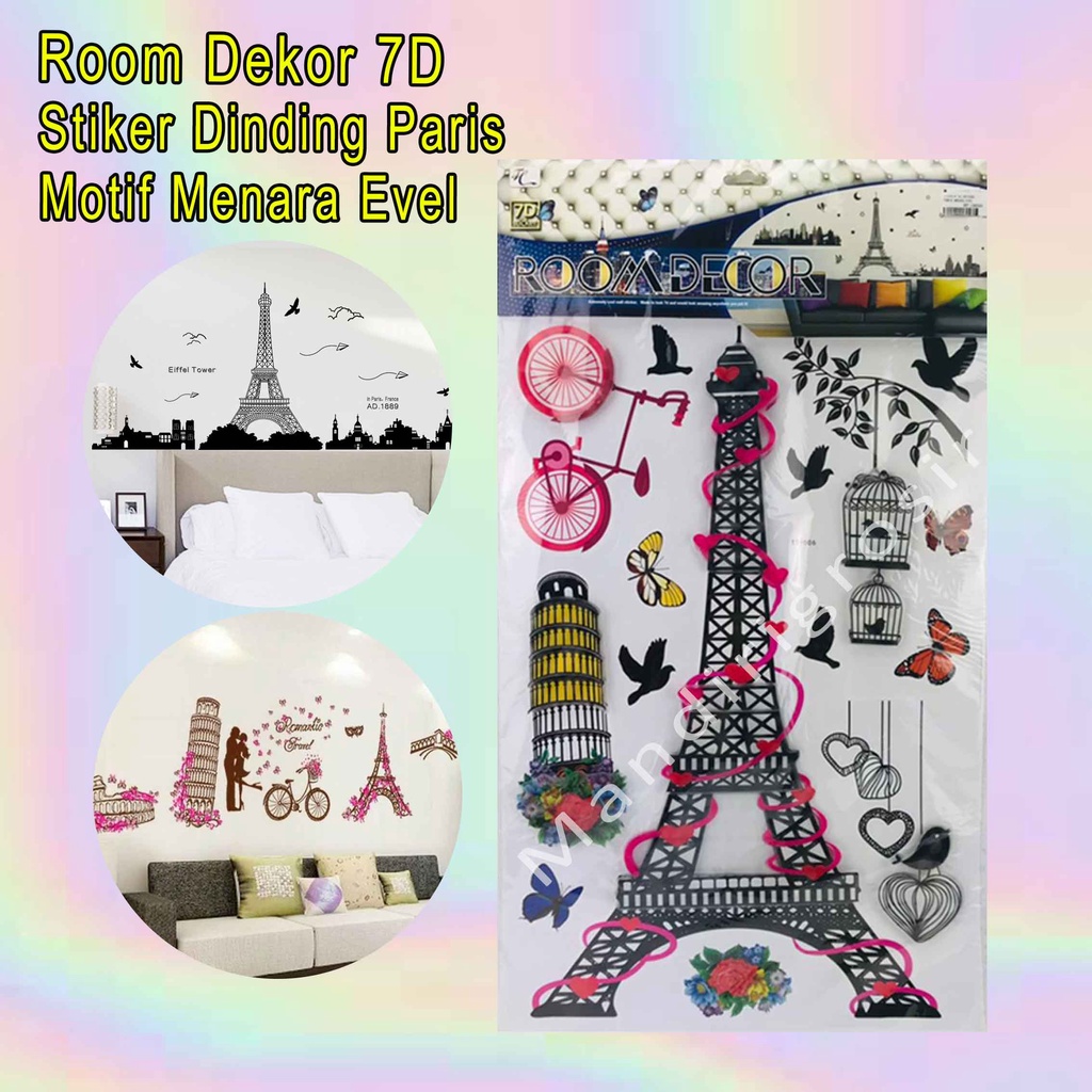 Jual Stiker Dinding *Room Dekor 7D * Walpaper Menara Evel * Hiasan ...