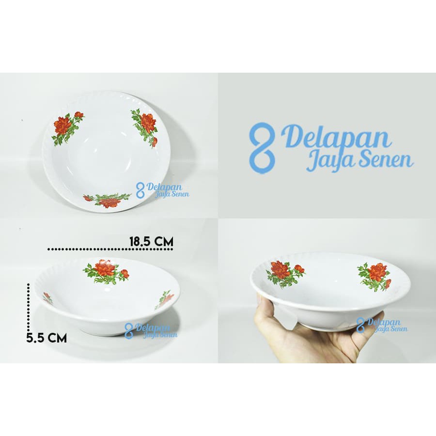 Jual Mangkok Porselen Bunga 7 inch | Mangkok Bunga Rose | Mangkok Jadul ...