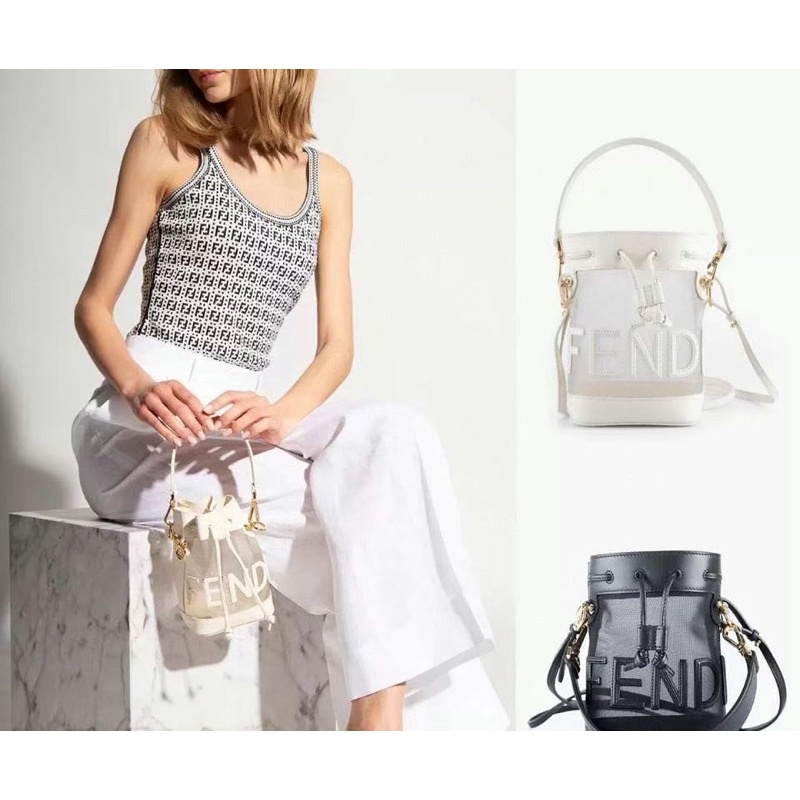 Jual Tas Bucket Wanita Putih FND Super Mirror | Shopee Indonesia