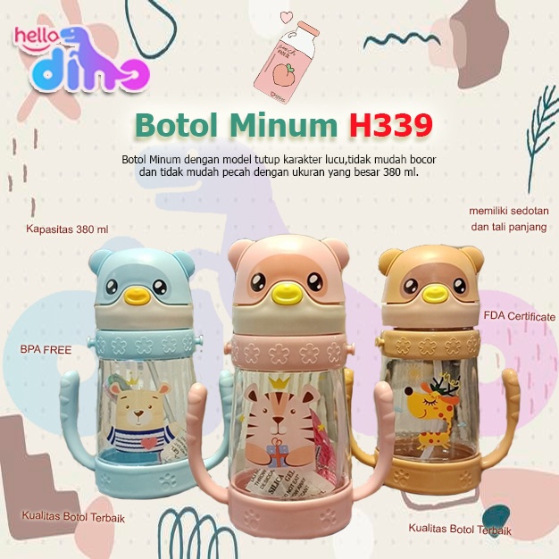 Jual Hello Dino - H339 | Botol Minum Anak 380ML - Botol H339 Zoo ...