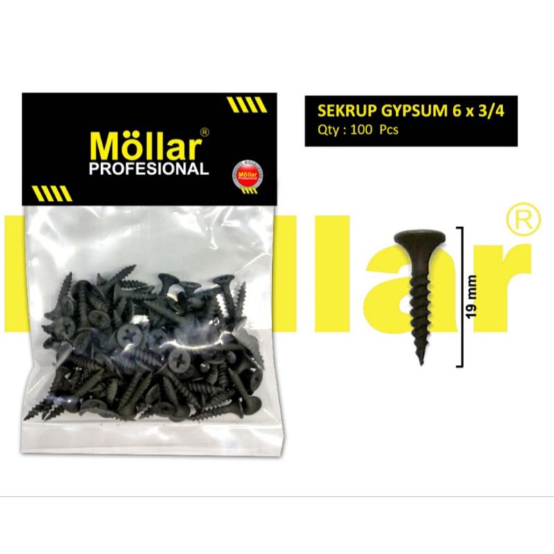 Jual Skrup Gypsum Sekrup Hitam 6 x 3/4 per 100pcs | Shopee Indonesia