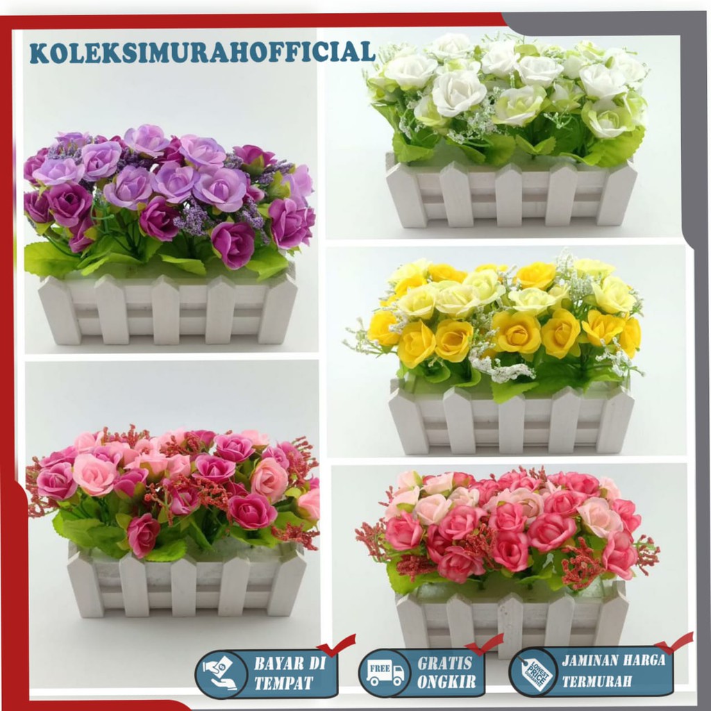 Jual COD BUNGA PAGAR BUNGA MAWAR BUNGA ARTIFISIAL BUNGA HIASAN MEJA ...