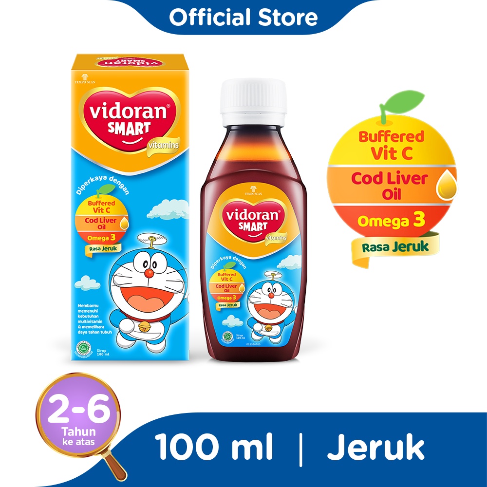 Jual vidoran Smart Orange Sirup 100 ml Vitamin Anak - 2 pcs (Exp : 10. ...