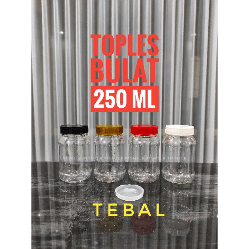 Jual Isi 50 FREE KARDUS Toples Plastik 250 ml Bulat / Jar Plastik Bumbu ...