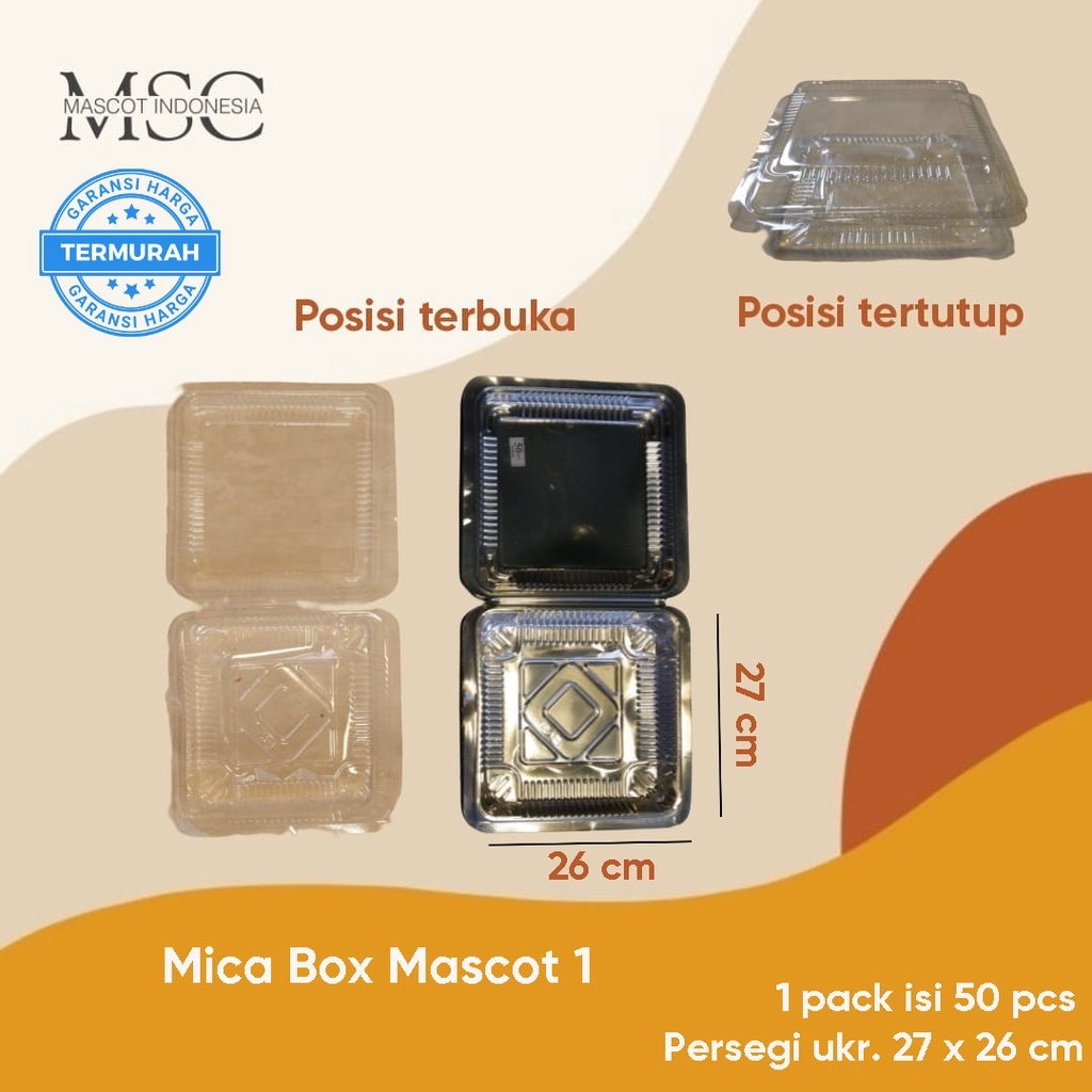 Jual Mika Box Kotak | Mika Box Merk Mascot 1 | Mika Plastik Kemasan Kue ...