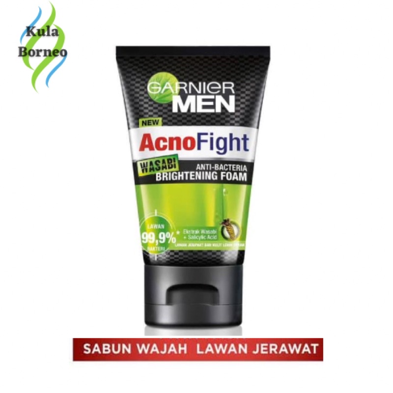 Jual Garnier Men Acno Fight Wasabi Anti Bacteria Brightening Foam 100 ml | Shopee Indonesia