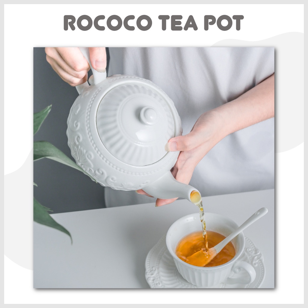 Jual Rococo Retro Ceramic Tea Pot / ceret / teko / teapot | Shopee ...