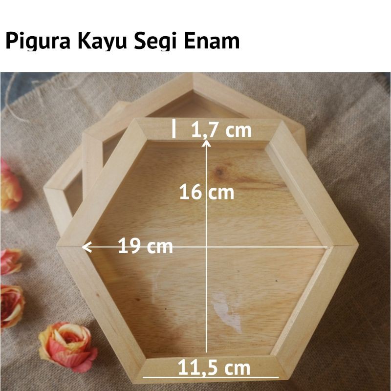 Jual Pigura Kayu / Scrap Frame / Pigura Segi Enam / Pigura 3D Segi Enam | Shopee Indonesia