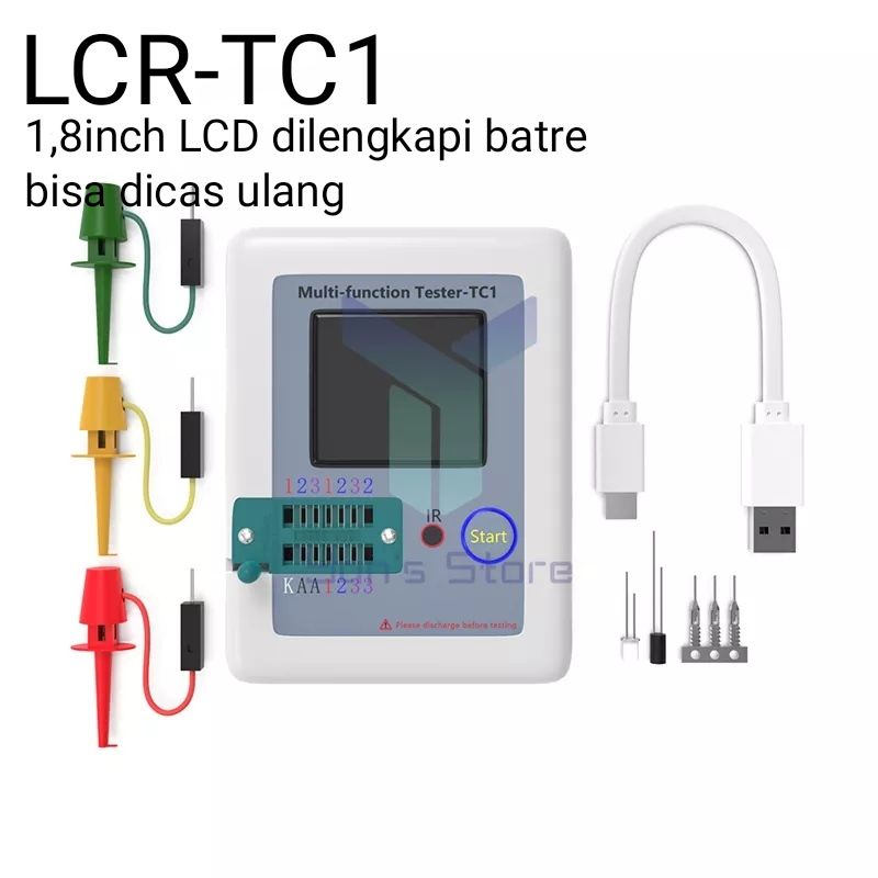 Jual Lcr Tester Komponen Lcr Tc1 1 8 Inch Tft Lcd Display Multi Meter Transistor Tester Diode