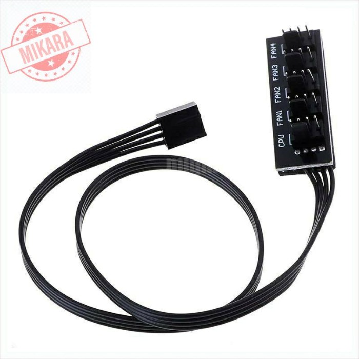 Jual Kabel Power Splitter Adapter Kipas PC Fan 40cm 1 to 5 4-Pin Fan ...