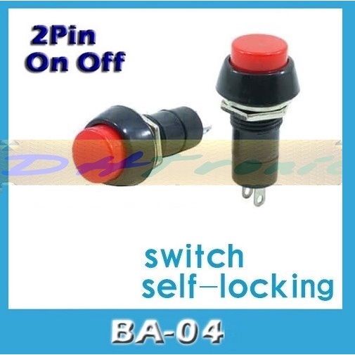 Jual Saklar Push On-Off-On Bulat Merah Besar Switch Slep Locking On/Of ...