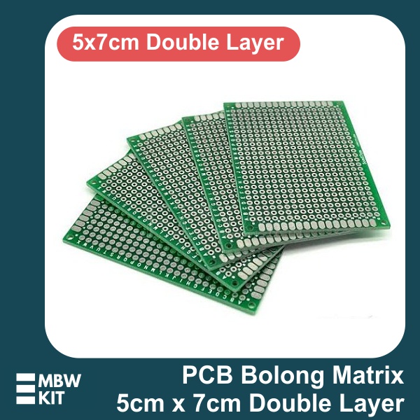 Jual PCB Perfboard PCB Bolong PCB Lubang Double Layer 5x7 5x7cm Tinned ...