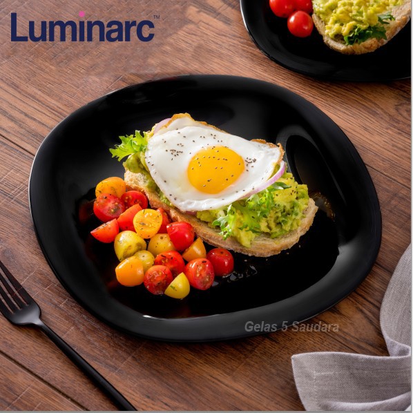 Jual Luminarc Piring Makan 27 cm Black - Piring Cafe - Piring Kaca ...