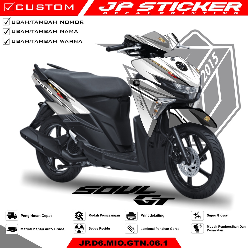 Jual Stiker Mio Soul GT 125 New Full Body - Decal Hologram Soul GT 125 ...