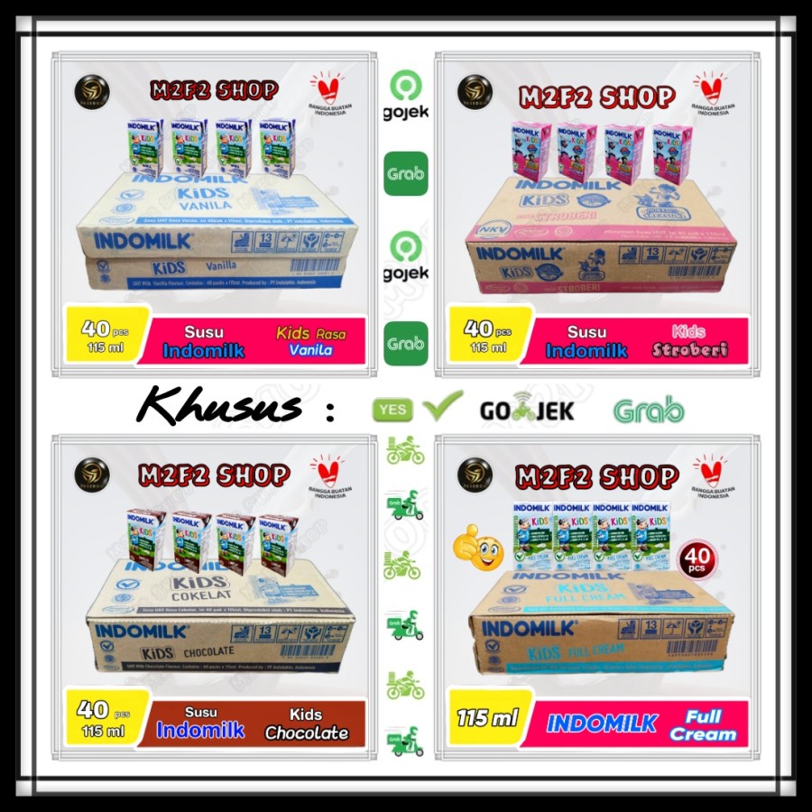Jual Susu Indomilk Kids Kotak UHT Semua Rasa - 115 ml Kemasan Karton (Khusus Bluebird/Gojek/Grab ...