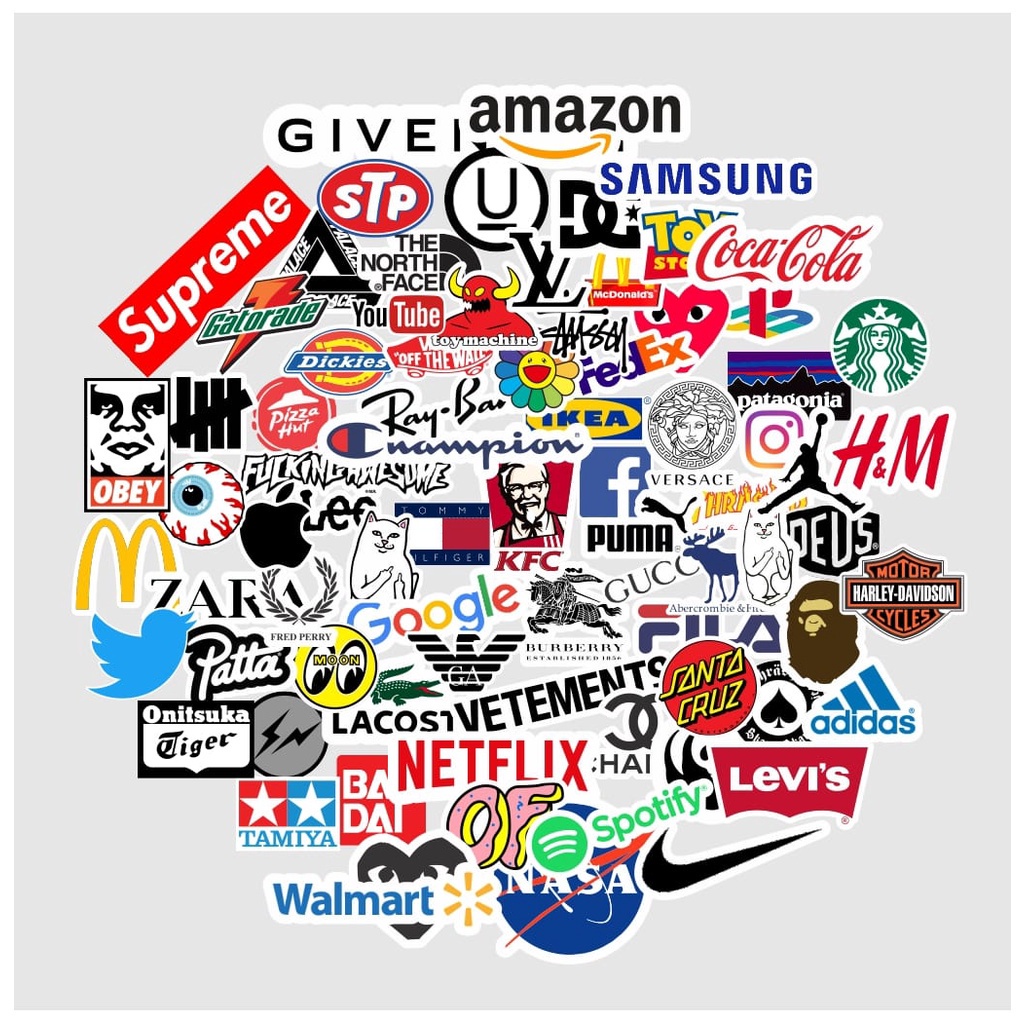 Jual Sticker Tempel "Sticker Brand Pack 100Pcs" | Shopee Indonesia