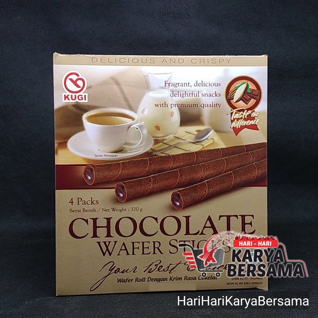 Jual KUGI WAFER ROLL STICKS CHOCOLATE 4 PACKS 320GR | Shopee Indonesia