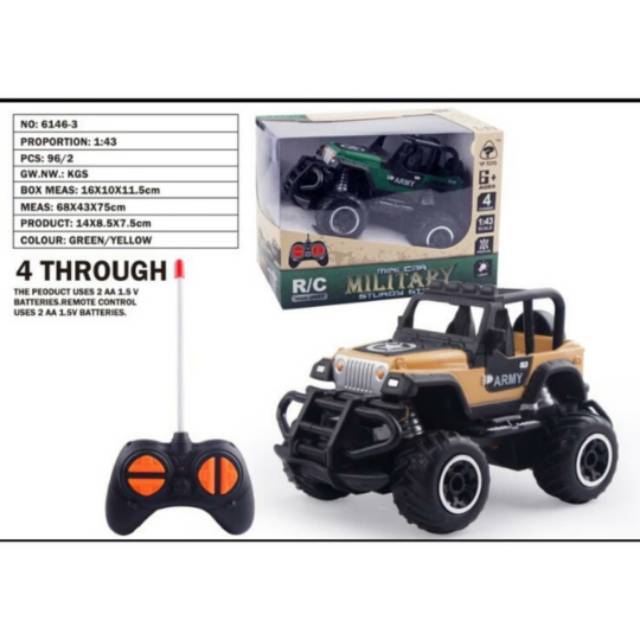 Jual Remote Control Jeep Monster Army RC | Shopee Indonesia