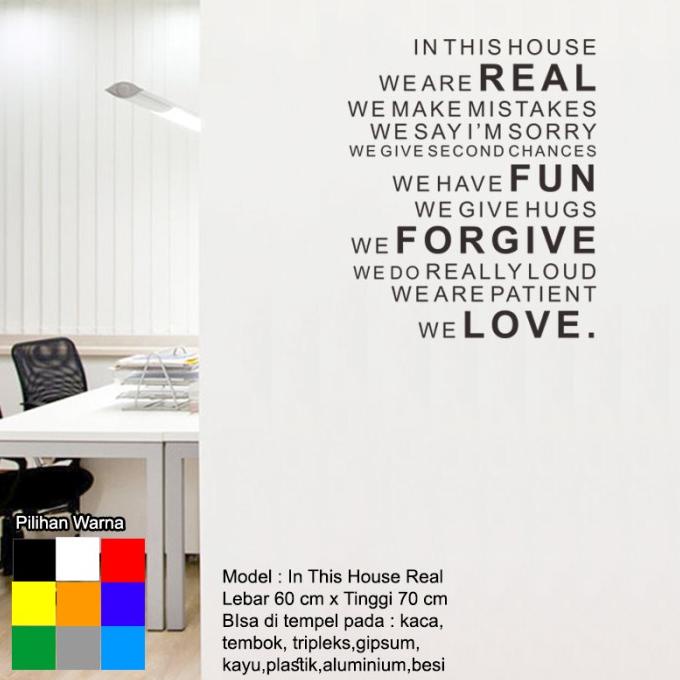 Jual Wall Cutting Sticker Rules of House Stiker Dinding Kaca Rumah ...