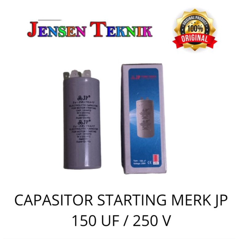 Jual Capasitor Starting 150 uF / 250 V Merk JP | Shopee Indonesia