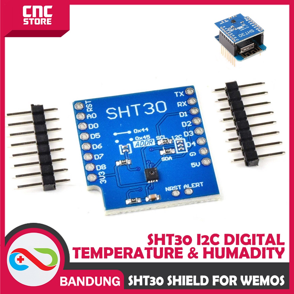 Jual SHT30 TEMPERATURE AND HUMIDITY SENSOR MODULE I2C SHIELD WEMOS D1 ...