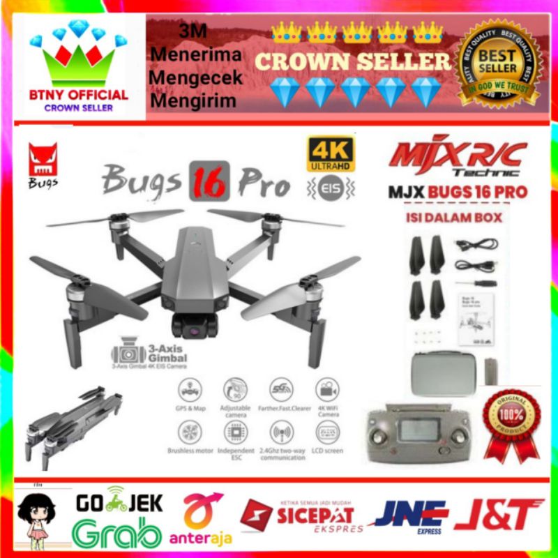 Jual drone mjx bugs 16 eis pro 3 axis gimbal 4k video | Shopee Indonesia