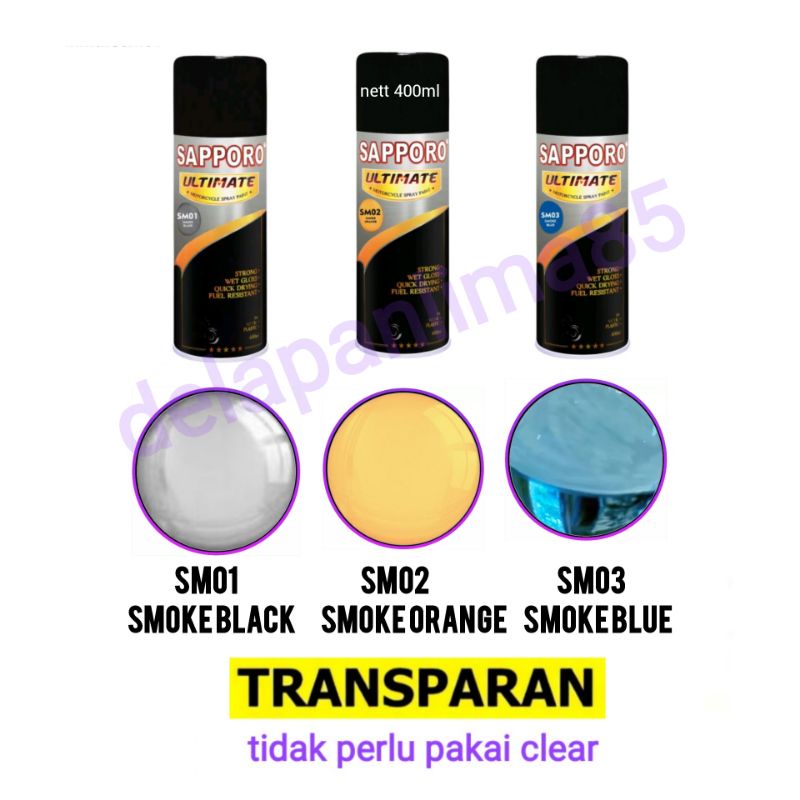 Jual Sapporo Ultimate Smoke Blue Black/biru hitam transparan/cat ...