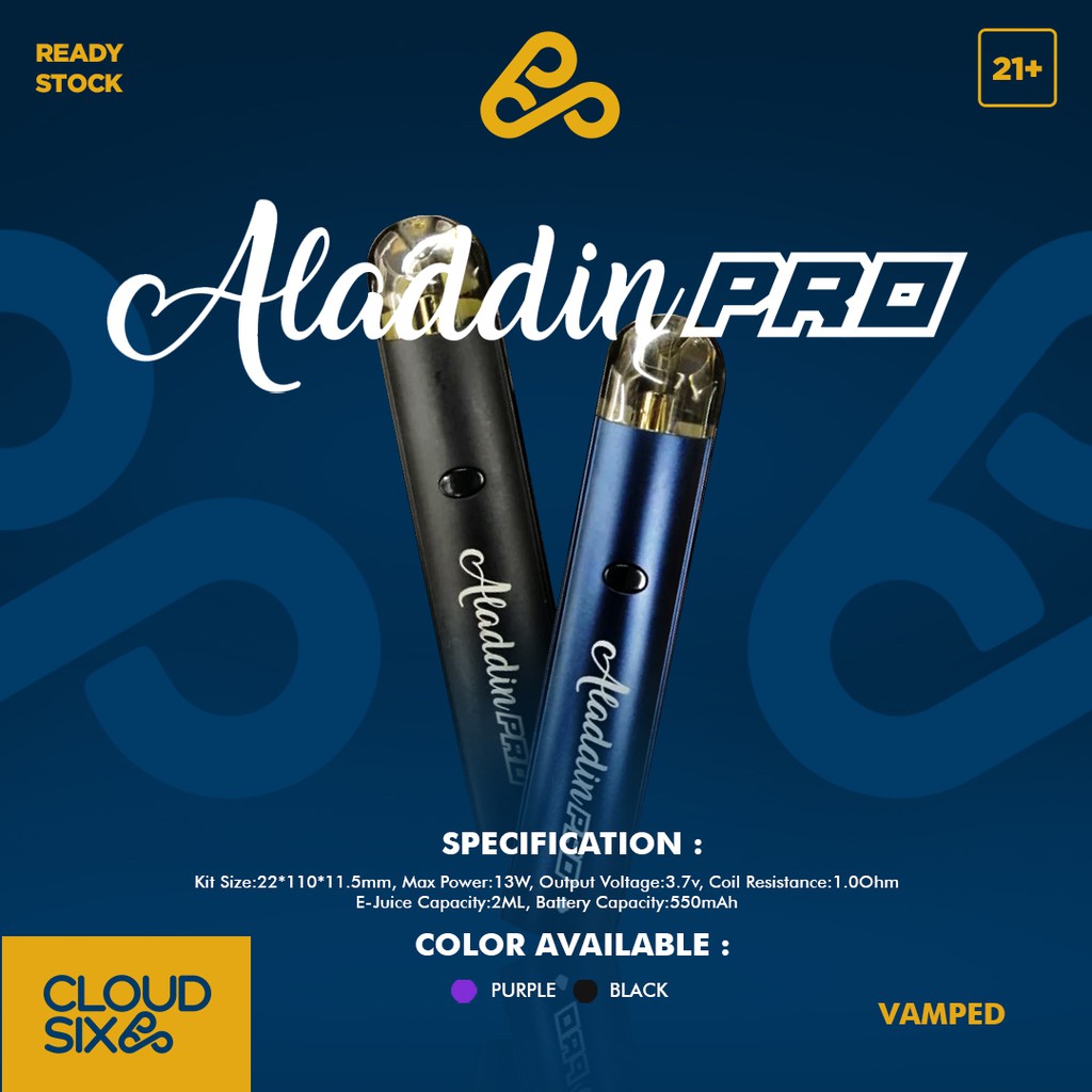 Jual ALADDIN PRO POD KIT 550MAH AUTHENTIC PODS BY VAMPED | Shopee Indonesia